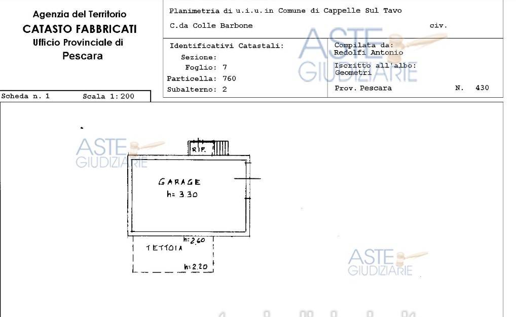 Appartamento all'asta a Cappelle sul Tavo via Colle Barbone